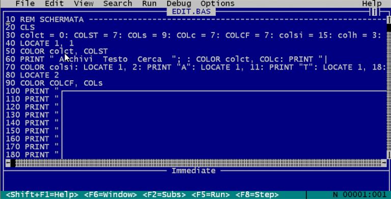 Editor Multitask, QBasic text editor - Amedeo Valoroso