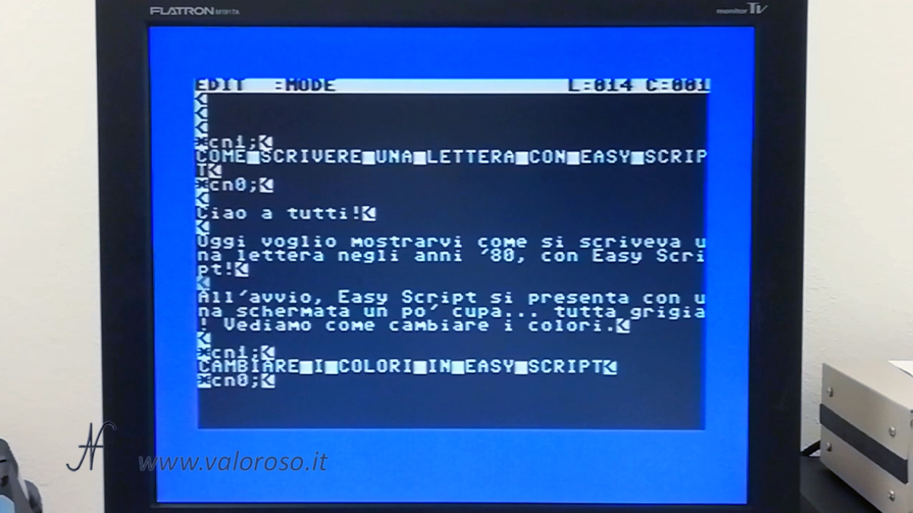 Easy Script, video writing for Commodore 64 - Amedeo Valoroso