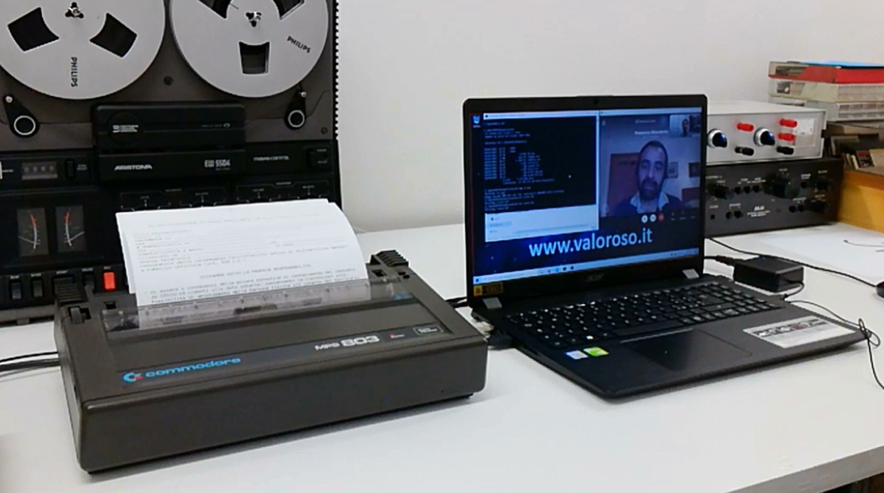 Connect a Commodore MPS803 dot matrix printer to a PC