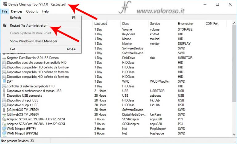 Remove unused devices, clean drivers - Amedeo Valoroso