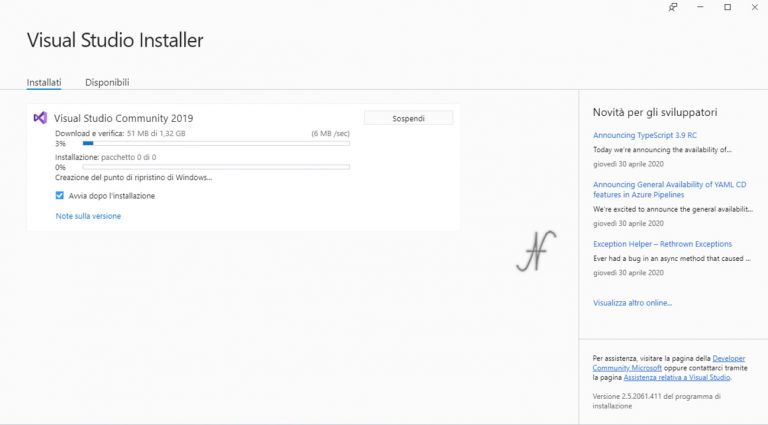 Installare gratuitamente Visual Basic, Visual Studio - Amedeo Valoroso