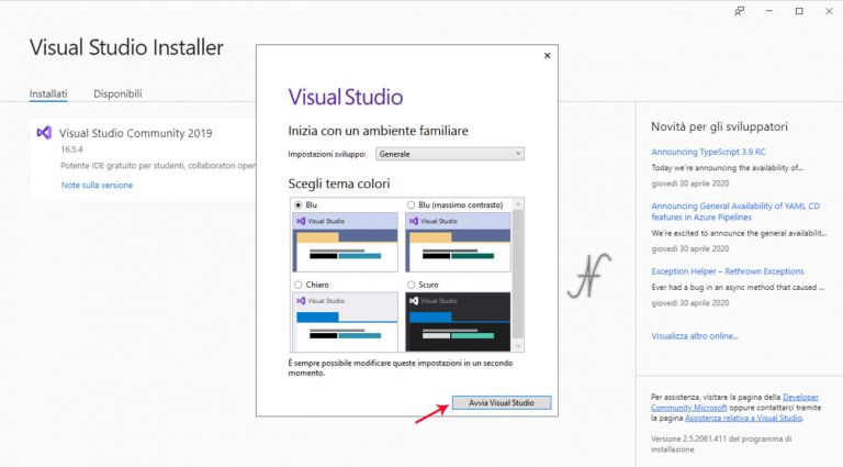 Installare gratuitamente Visual Basic, Visual Studio - Amedeo Valoroso
